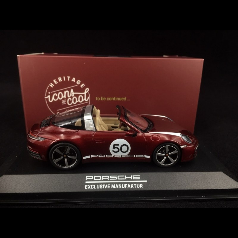 Porsche 911 Targa 4S type 992 Heritage Design Edition Cherry red 1/43 ...