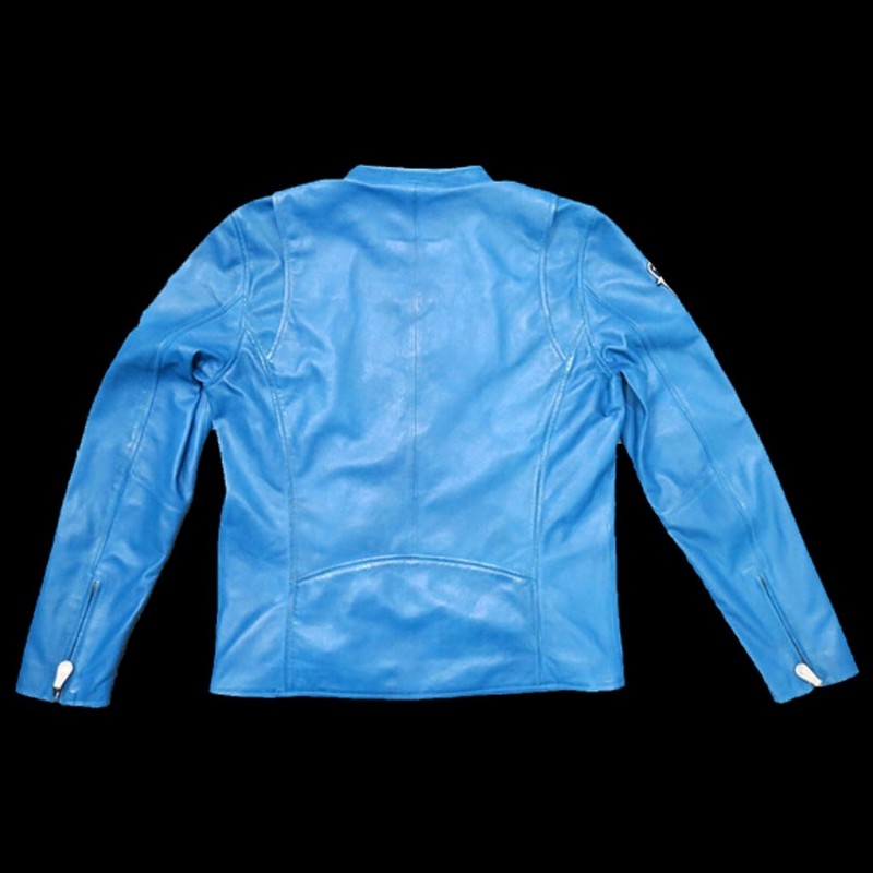 Leather jacket Jean-Pierre Jarier F1 Team blue - men