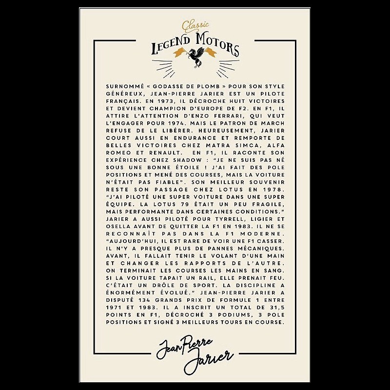 Leather jacket Jean-Pierre Jarier F1 Team Black - men