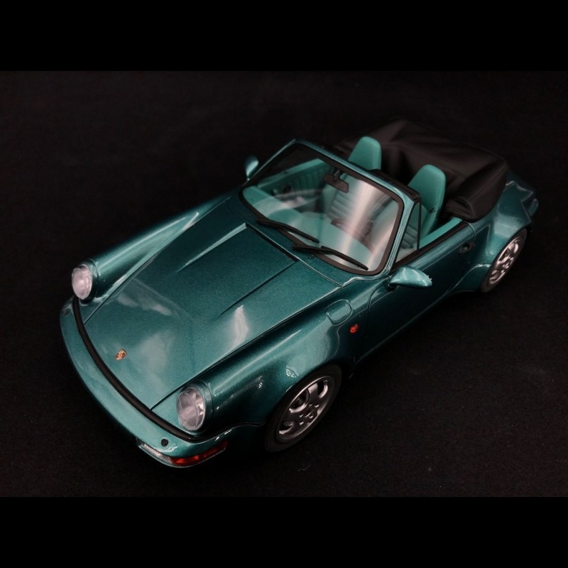 Porsche 911 Cabriolet type 964 Turbo look 1992 vert Wimbledon 1/18 GT ...