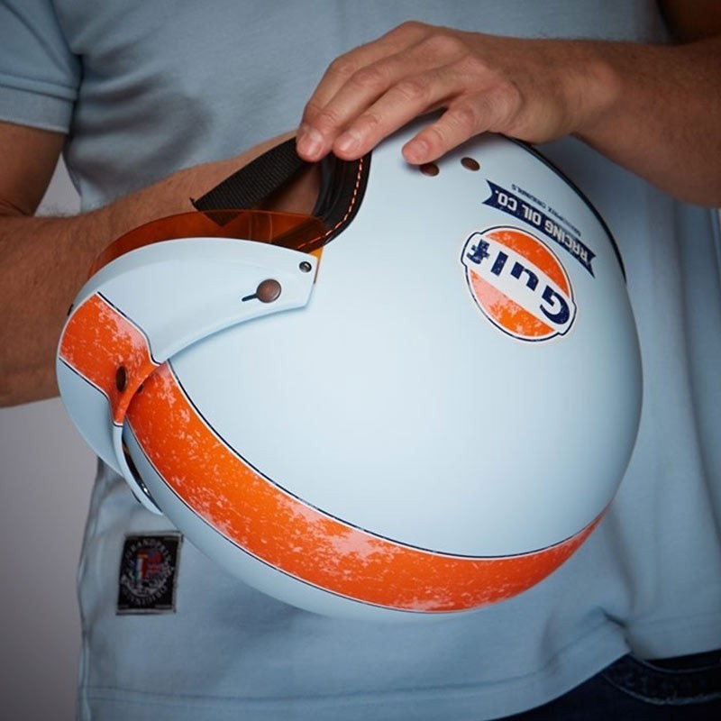 Gulf Helmet Vintage Racing Oil Company blue / orange