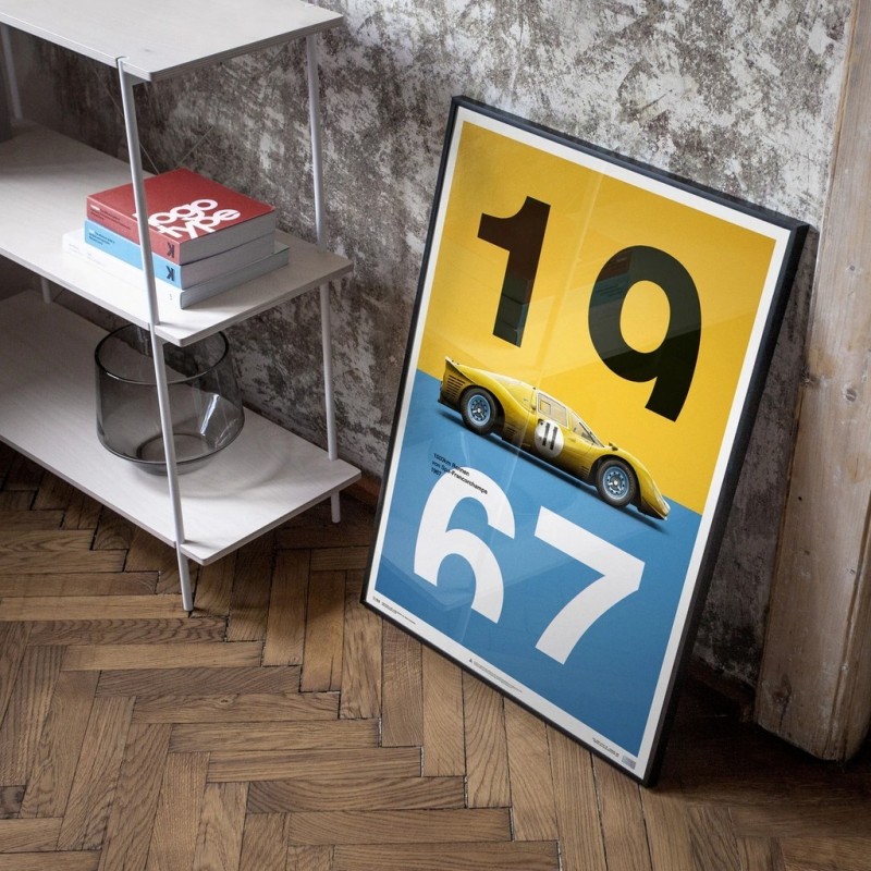 Poster Ferrari 412P Yellow Spa-Francorchamps 1967 Limited Edition