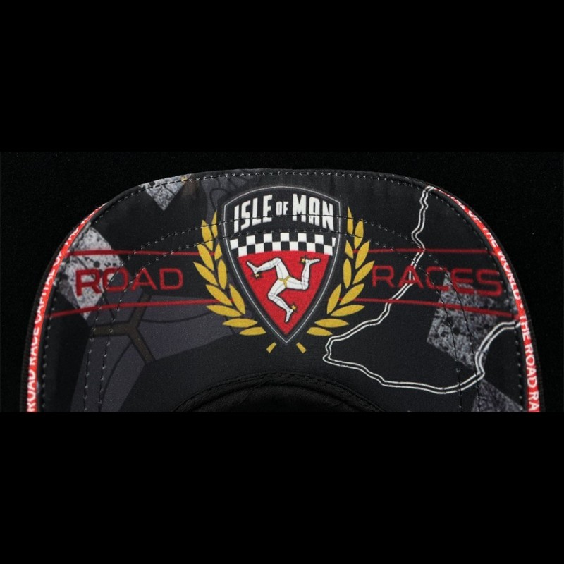 Geflügeltes Isle of Man Road Races Logo Cap schwarz / rot / grau 19IOM ...
