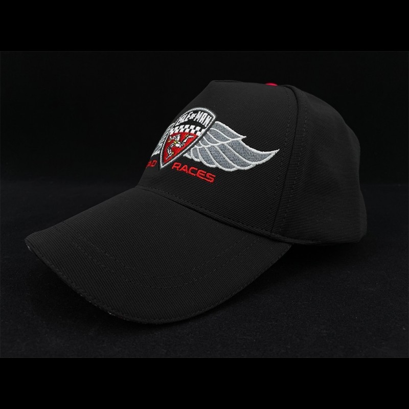 Geflügeltes Isle of Man Road Races Logo Cap schwarz / rot / grau 19IOM ...