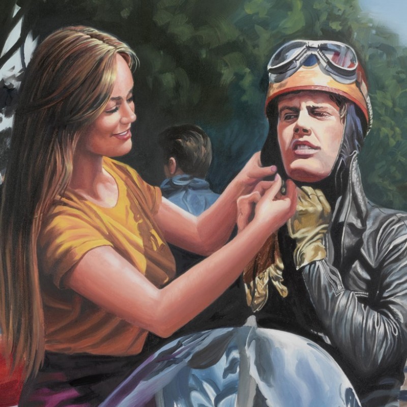 Poster Giacomo Agostini Tourist Trophy 1965 original drawing by ...