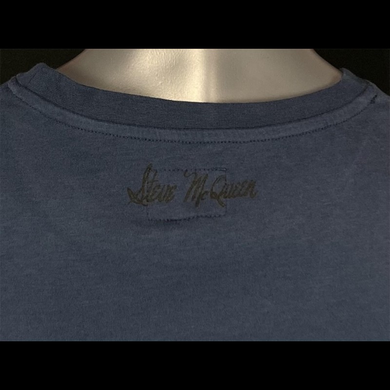 T-Shirt Steve McQueen Driving License Marineblau Hero Seven - Herren