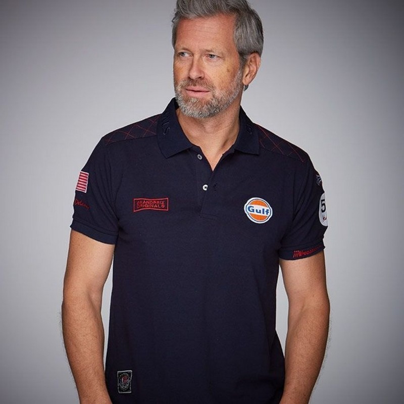 Gulf Racing Steve McQueen Le Mans 50 years Polo Navy blue - men