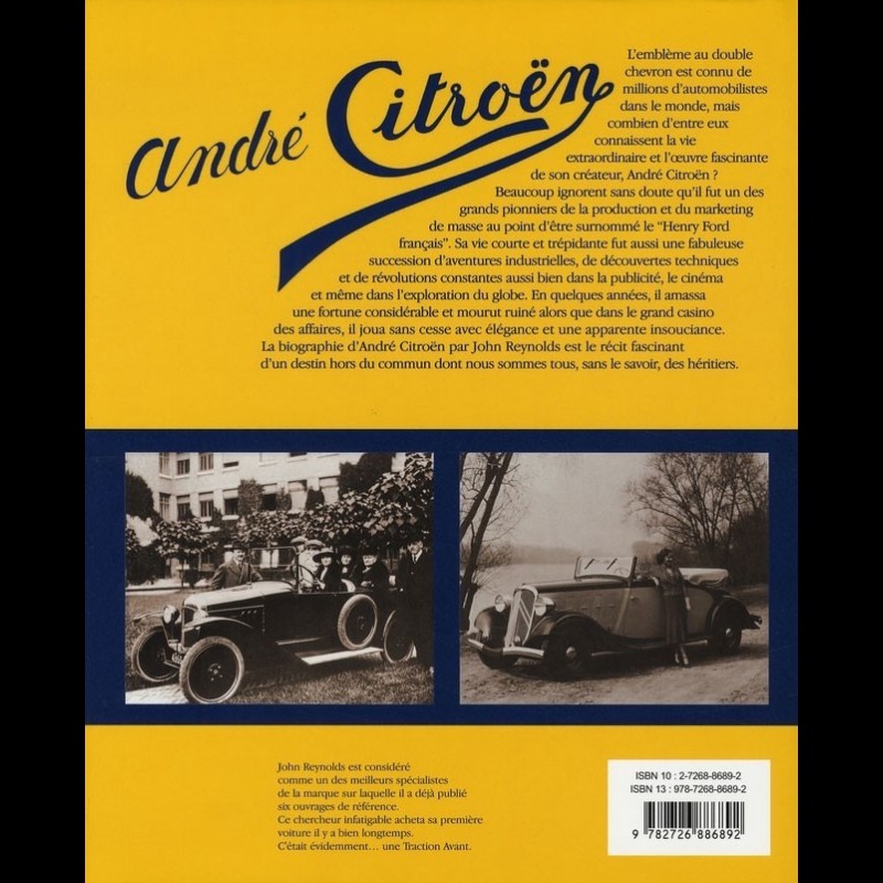 Livre André Citroën Ingénieur Explorateur Entrepreneur - John Reynolds