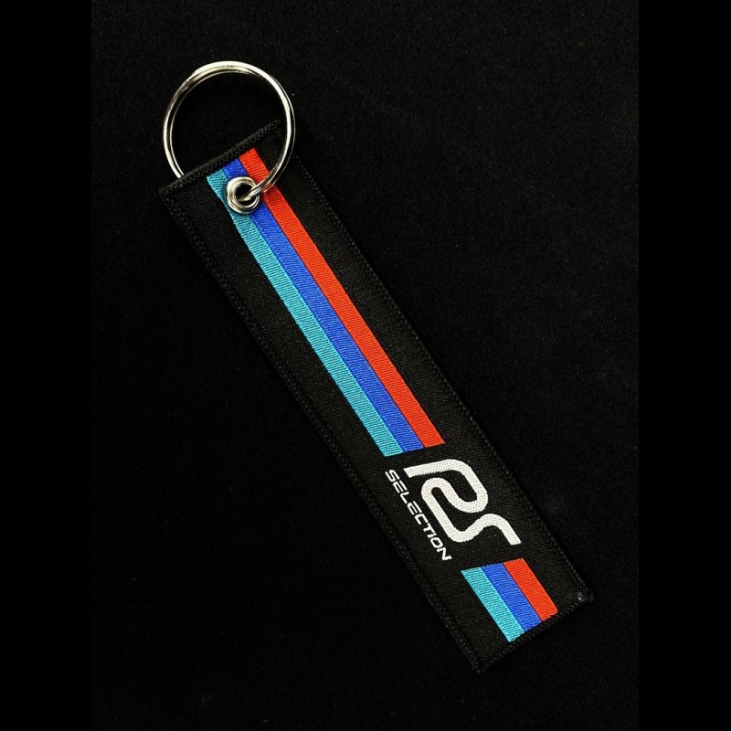 Keyring Selection RS n° 48 Racing Black / Red Blue Turquoise Stripes