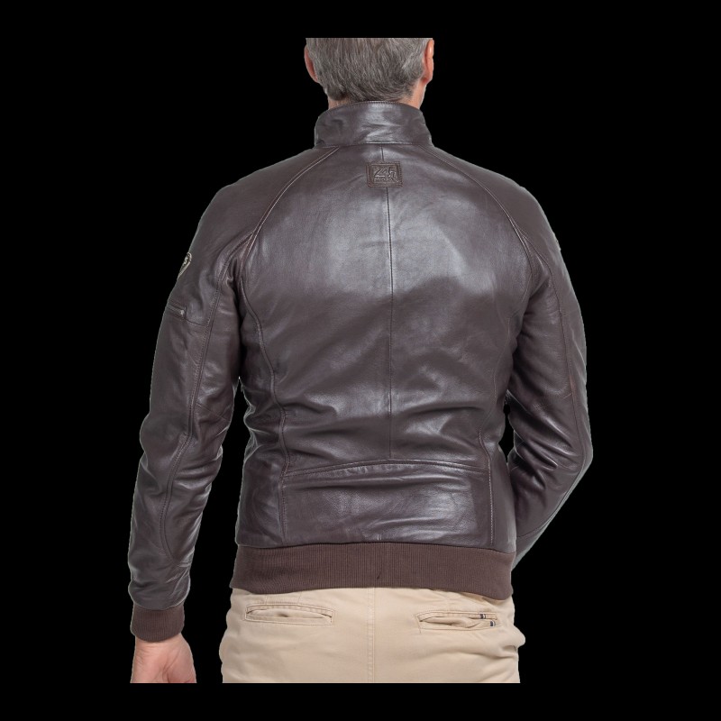Veste Cuir Steve McQueen 24H Du Mans Harry Marron - Homme