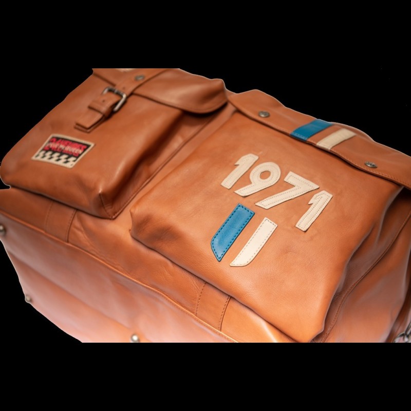 Sehr Große Ledertasche Steve McQueen 24H Du Mans Dean Havane