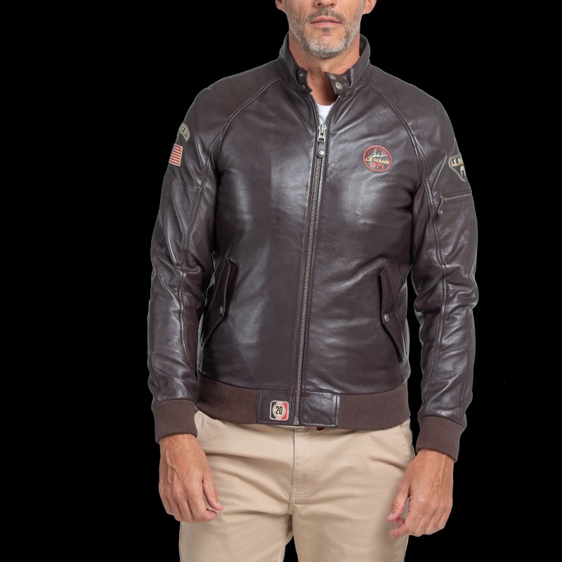 Lederjacke Steve McQueen 24H Du Mans Harry Braun - Herren