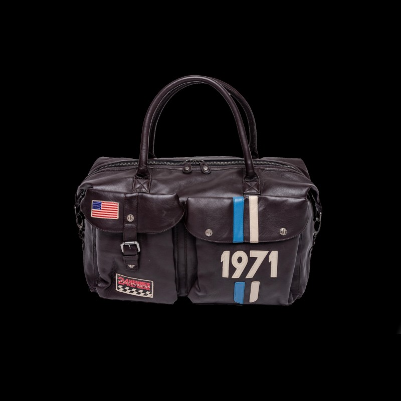 Sehr Große Ledertasche Steve McQueen 24H Du Mans Dean Braun