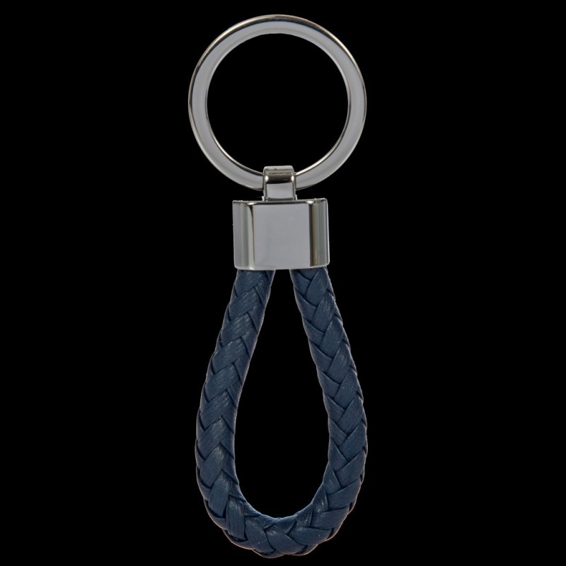 Porsche Design Keyring Cord Leather - Navy Blue 4056487026411