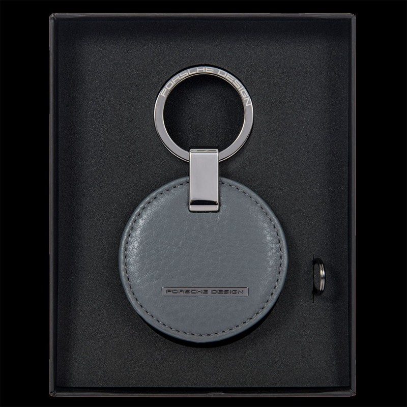 Porsche Design Keyring Circle Leather Anthracite Grey 4056487026381